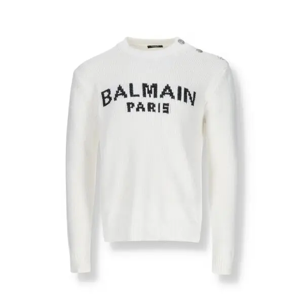Balmain Cotton Logo Sweater - White