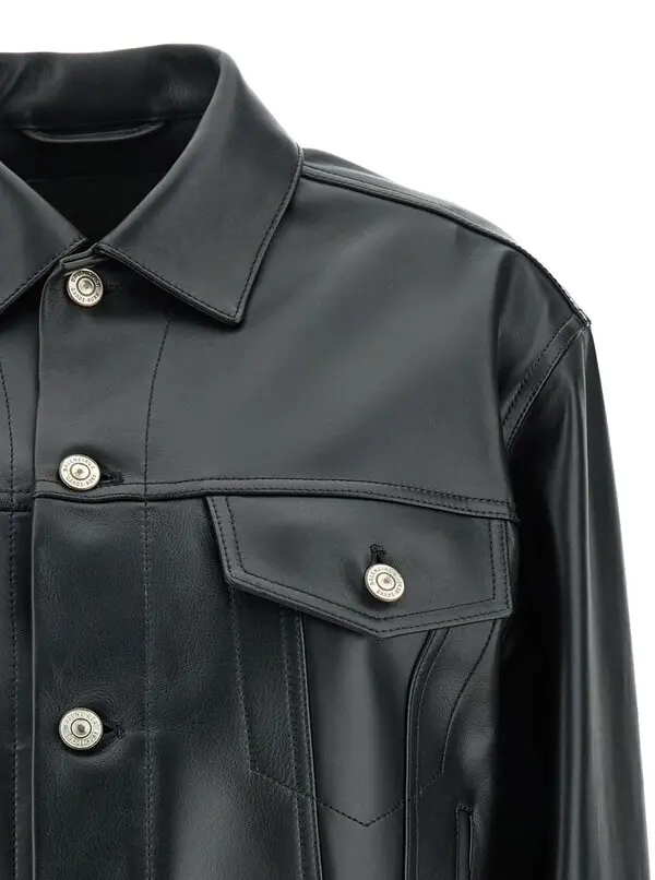 Balenciaga Cropped Leather Jacket - Multicolor