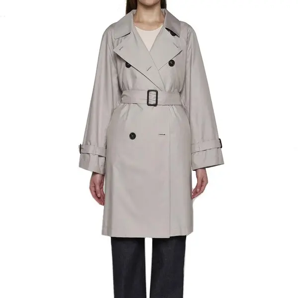 Max Mara Blend Cotton Trench Coat - Cream