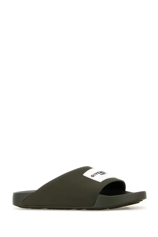 Givenchy Army Rubber Label Slippers