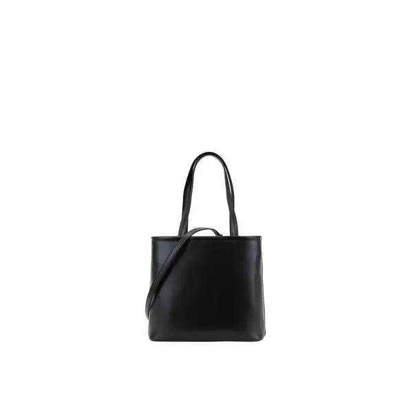 Prada Logo Leather Tote Bag - Black