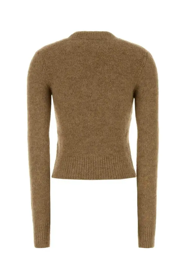 AMI Paris Camel Stretch Alpaca Blend Sweater