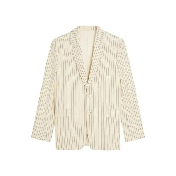 Celine Wool Striped Blazer - White