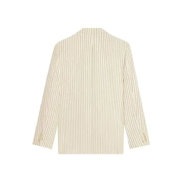 Celine Wool Striped Blazer - White