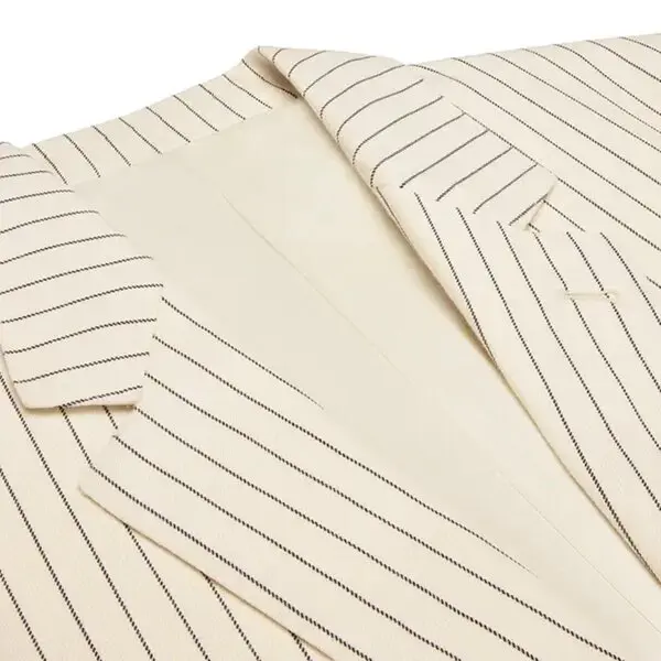 Celine Wool Striped Blazer - White