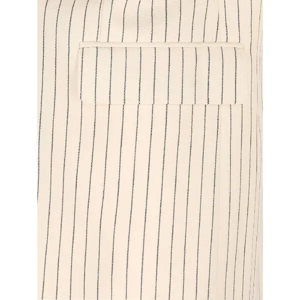 Celine Wool Striped Blazer - White