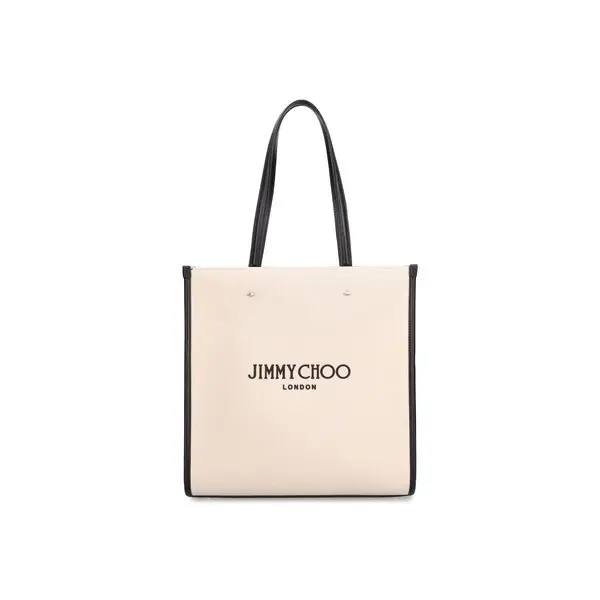 JIMMY CHOO Medium Logo Tote Bag - Cream