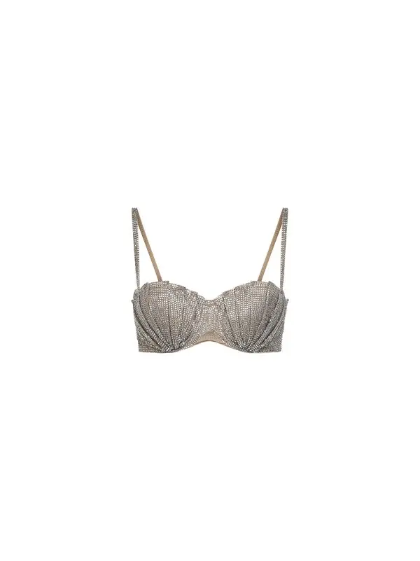 Giuseppe Di Morabito Silver Crystal Balconette Bra - Multicolor