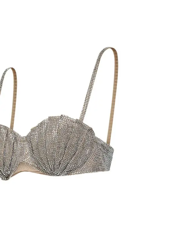 Giuseppe Di Morabito Silver Crystal Balconette Bra - Multicolor