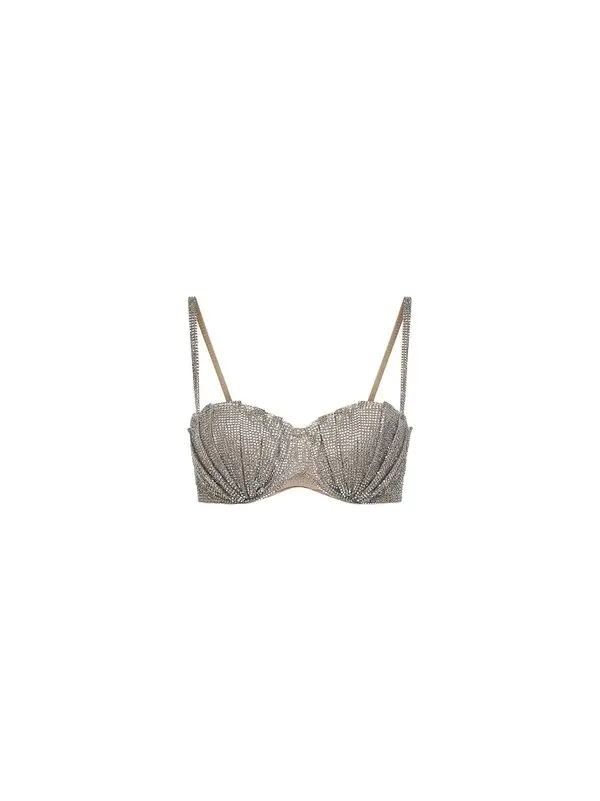 Giuseppe Di Morabito Silver Crystal Balconette Bra - Multicolor