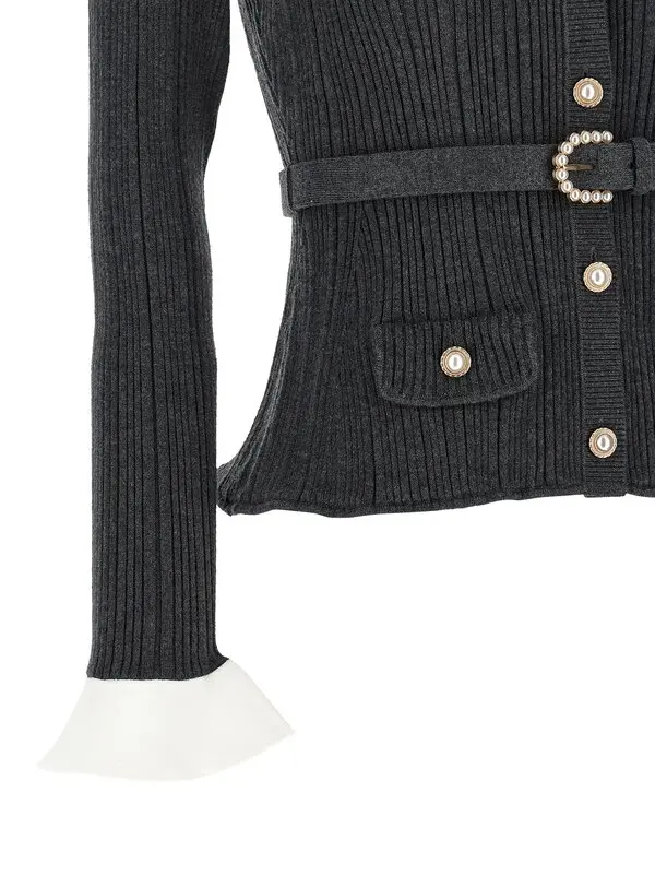 SELF-PORTRAIT Ribbed Cardigan