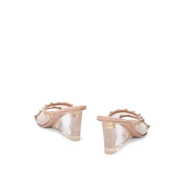 Valentino Garavani Rockstud Transparent Mules - Cream