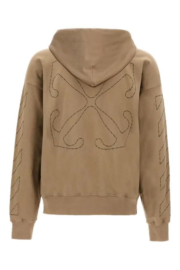 Off-White Logo Embroidered Hooded Sweatshirt - Multicolor
