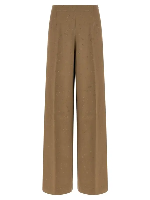 Herno Micro Sequin Wide Leg Pants - Brown