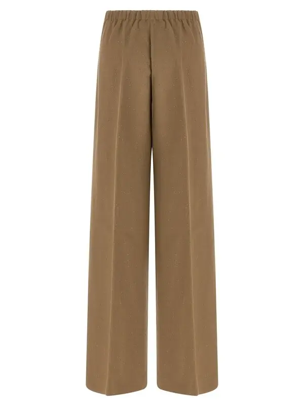 Herno Micro Sequin Wide Leg Pants - Brown
