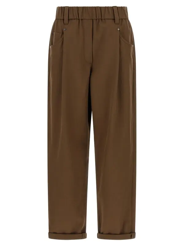 Brunello Cucinelli Baggy Pull-on Pants - Brown