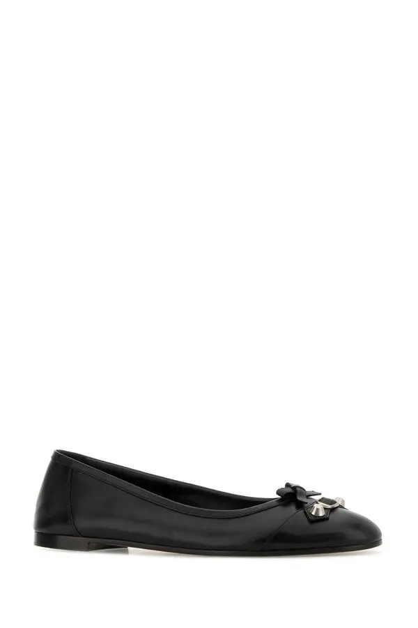 Balenciaga Leather City Up Ballerinas