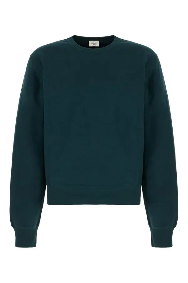 Saint Laurent Logo Embroidered Crewneck Sweatshirt - Multicolor