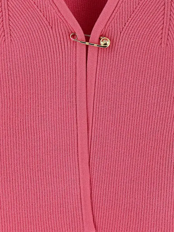 Versace Ribbed Knit Cardigan - Pink