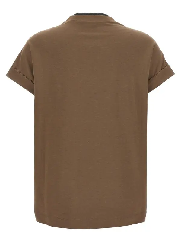 Brunello Cucinelli T-shirt Monile - Brown