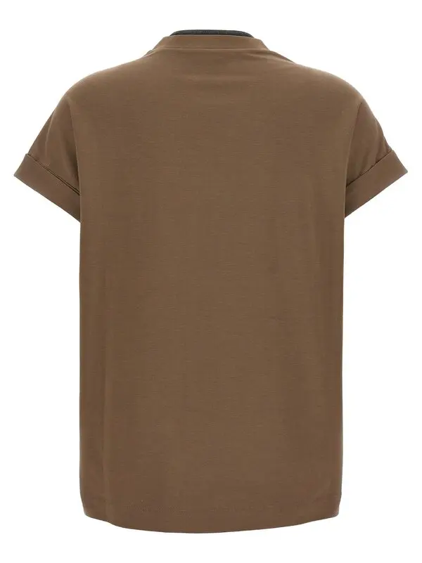 Brunello Cucinelli Monile V-neck T-shirt - Brown