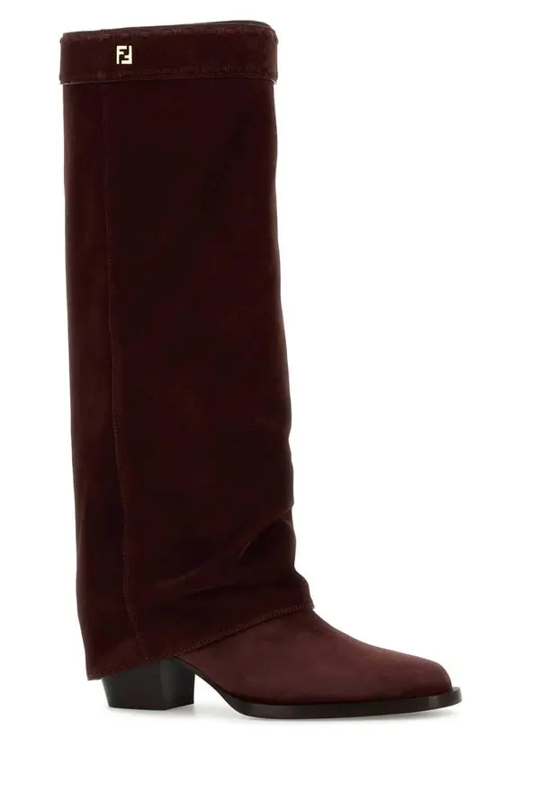 Fendi Minerva Suede Boots - Red