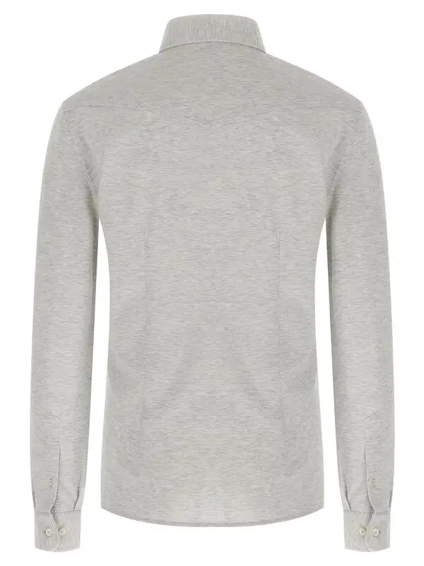 Brunello Cucinelli Piqué Cotton Shirt - Gray