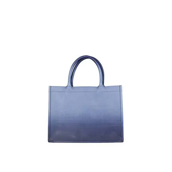 Dior Leather Medium Book Tote Bag - Blue
