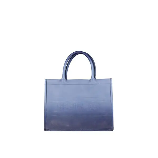 Dior Leather Medium Book Tote Bag - Blue