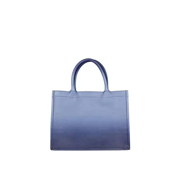 Dior Leather Medium Book Tote Bag - Blue