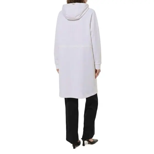 Herno Long Hooded Zip Coat - White