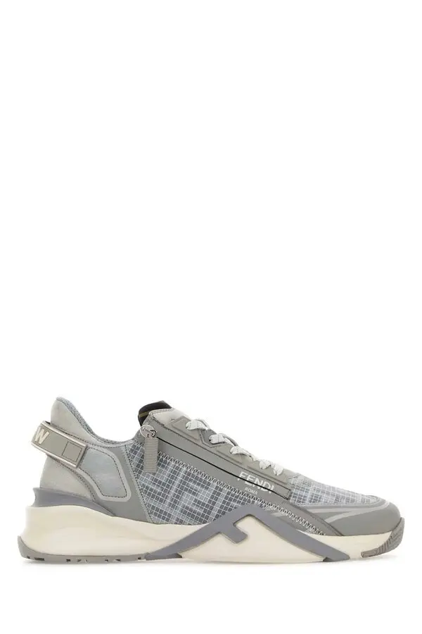 Fendi Grey Fabric Flow Sneakers - Gray