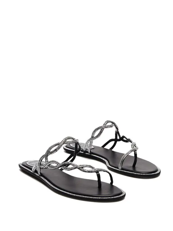 Rene Caovilla Braided Flat Sandals