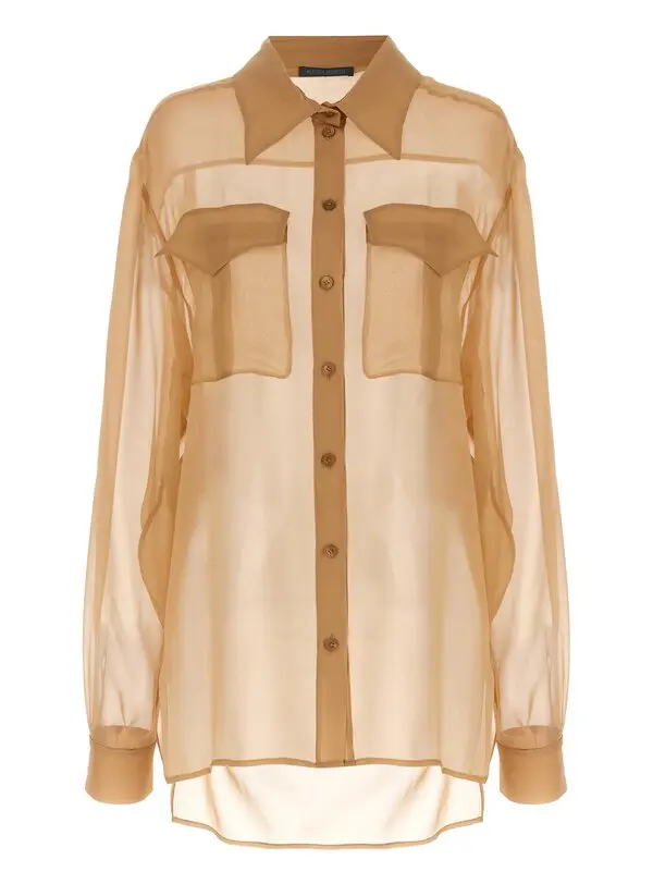 Alberta Ferretti Chiffon Shirt - Cream