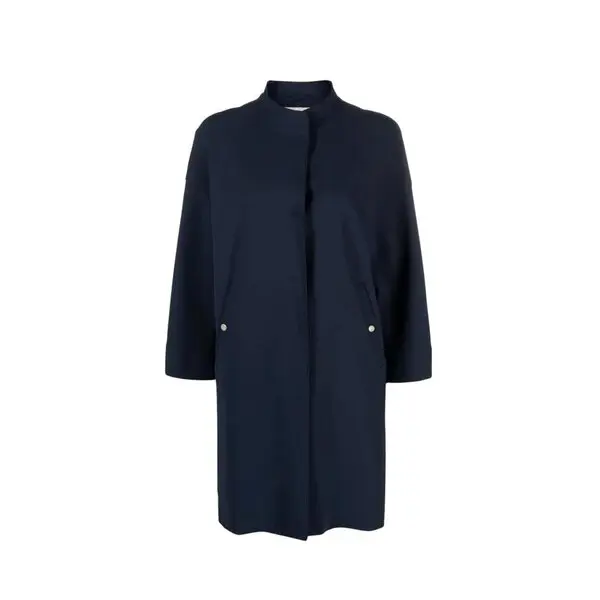 Herno Concealed-fastening Coat - Blue