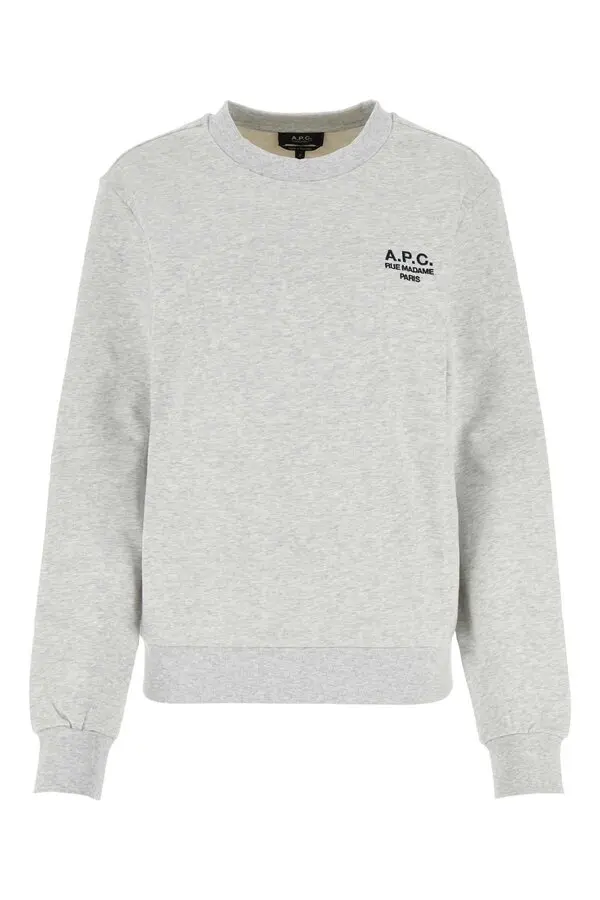 A.p.c. Melange Stretch Cotton Sweatshirt - Gray