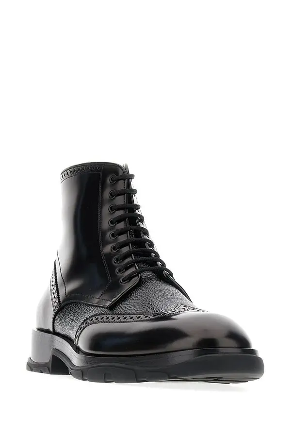 Alexander McQueen Leather Brogue Boots - Multicolor