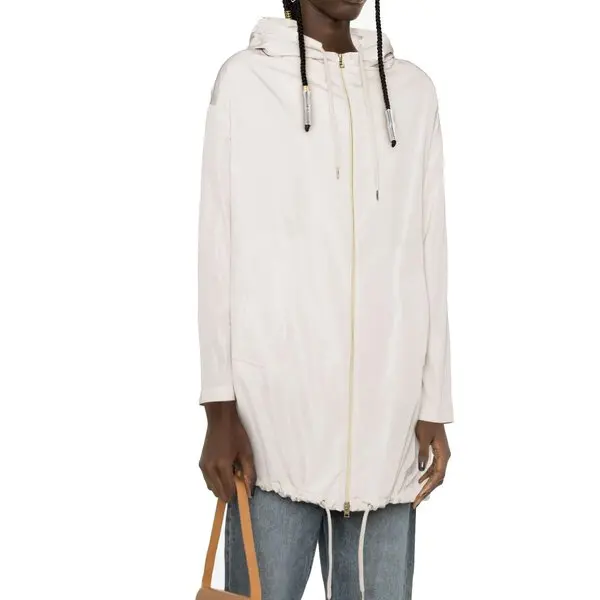 Herno Techno Taffeta Parka Coat - White