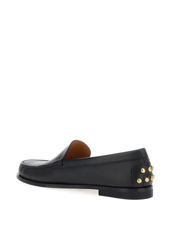TOD'S Leather Loafers With Metal Gommini - Black