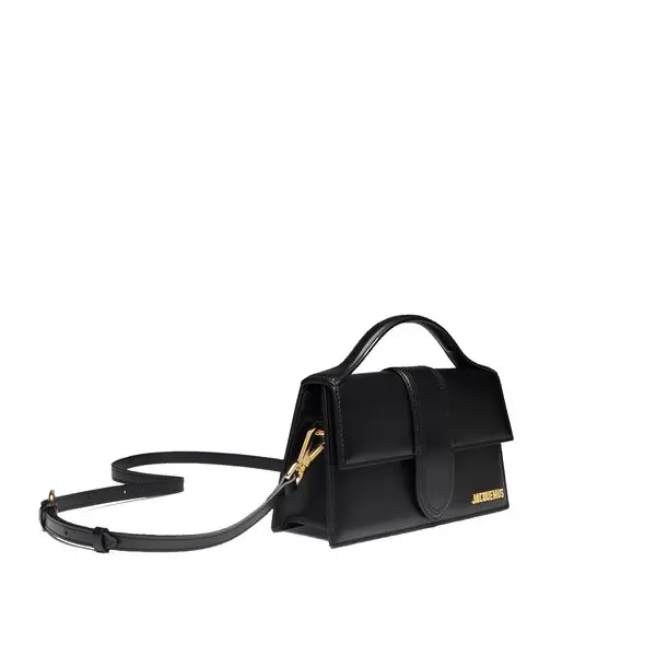 Jacquemus Le Grand Bambino Bag Gold Logo - Black