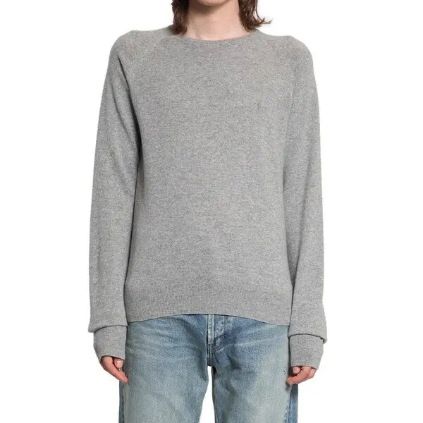Saint Laurent Cassandre Cashmere Sweater - Gray