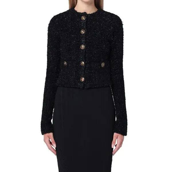 Balenciaga Crop Boucle Cardigan