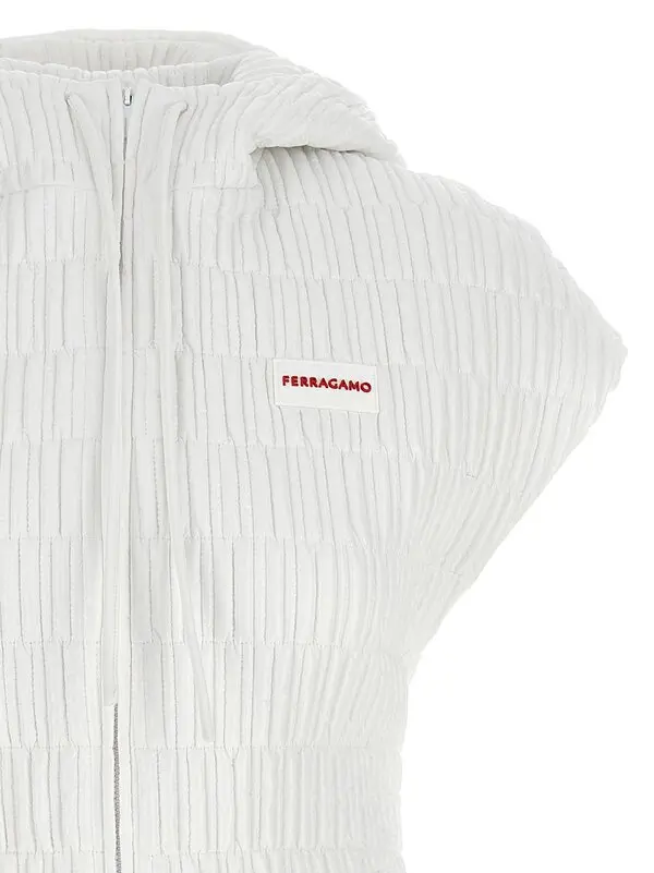 FERRAGAMO Hooded Vest - White
