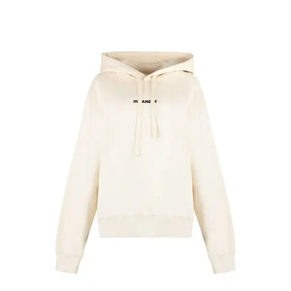 JIL SANDER Cotton Hooded Sweatshirt - White