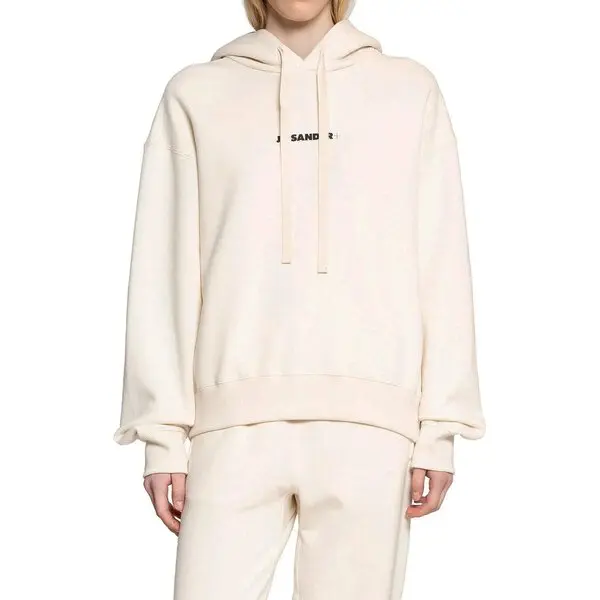 JIL SANDER Cotton Hooded Sweatshirt - White