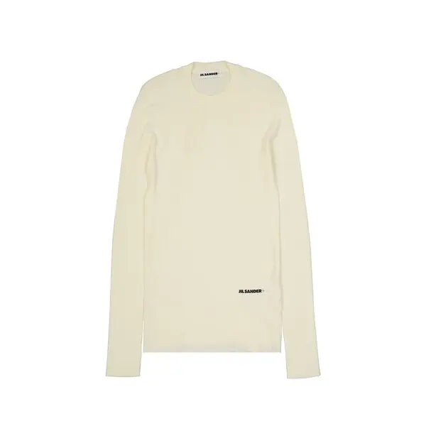 JIL SANDER Logo Fitted Jumper - White