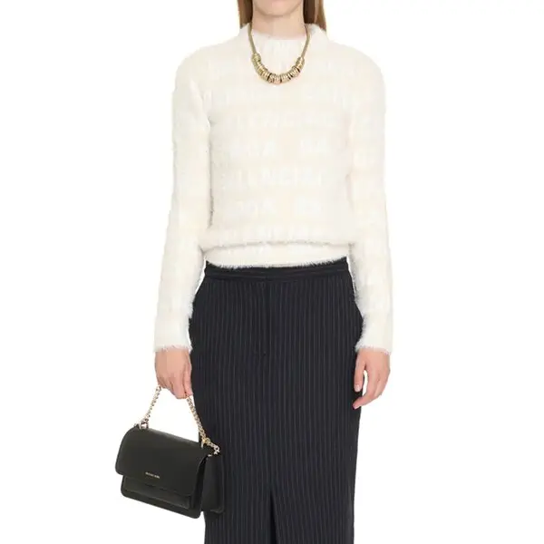 Balenciaga Jacquard Logo Sweater - White
