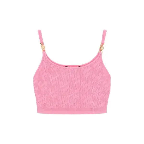 Versace La Greca Cropped Top - Pink