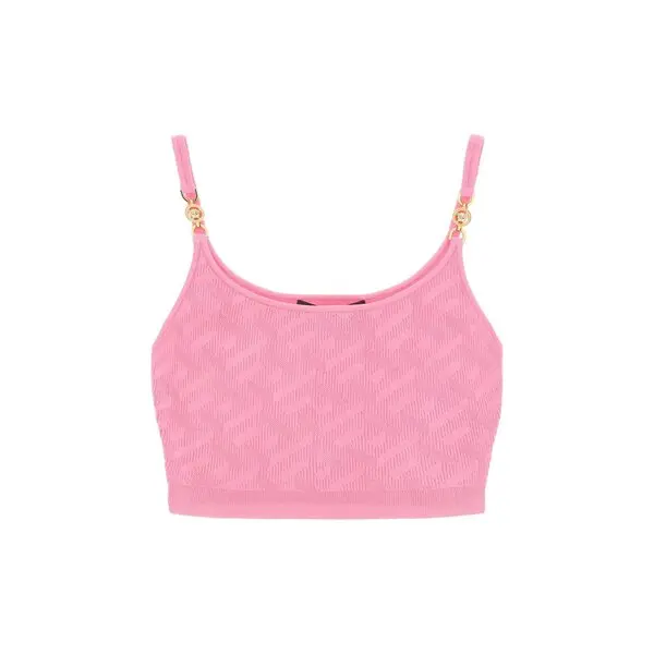 Versace La Greca Cropped Top - Pink