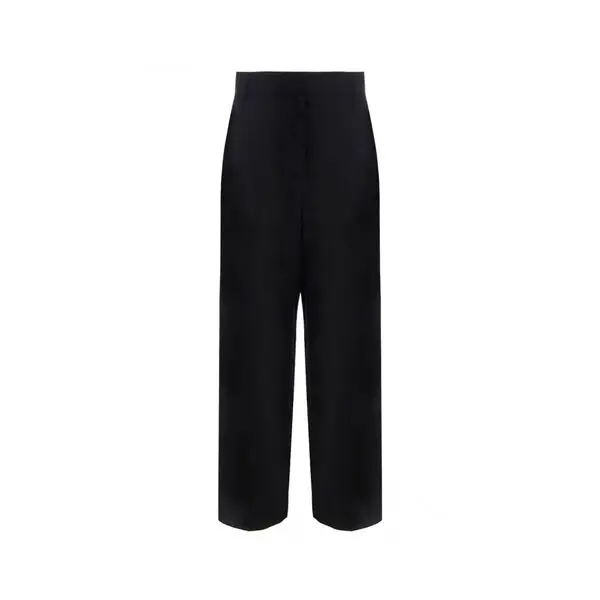 FERRAGAMO Silk And Linen Pants - Black